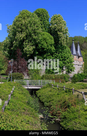 The medieval castle of Spontin (12th-16th centuries) in Yvoir, Belgium ...