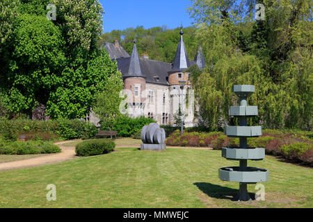 The medieval castle of Spontin (12th-16th centuries) in Yvoir, Belgium ...