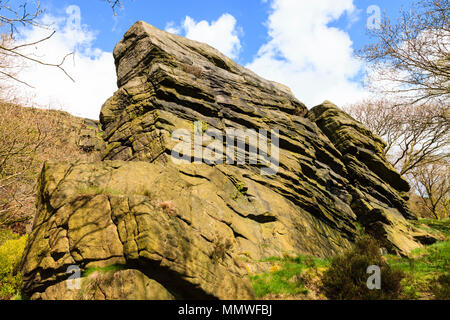 Heptonstall Quarry, known as Hell Hole, popular climbing and bouldering ...