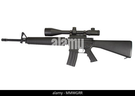 m16 rifle with telescopic sight isolated on a white background Stock ...