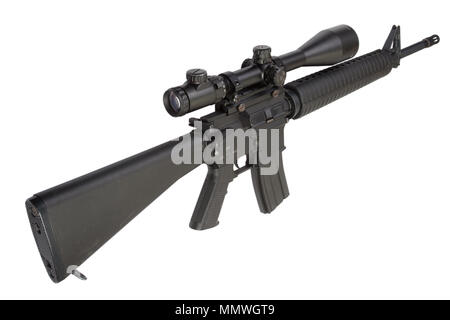 m16 rifle with telescopic sight isolated on a white background Stock ...