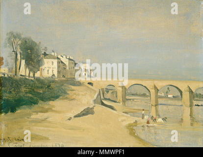 Jean-Baptiste-Camille Corot - The Bridge at Mantes Stock Photo - Alamy