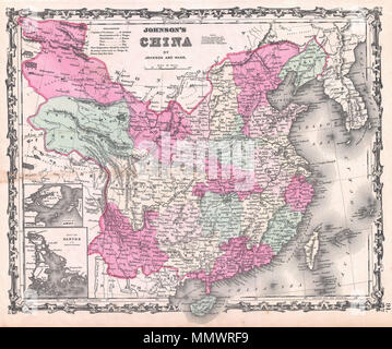 . English: A very nice example of A. J. Johnson’s 1862 map of Japan ...