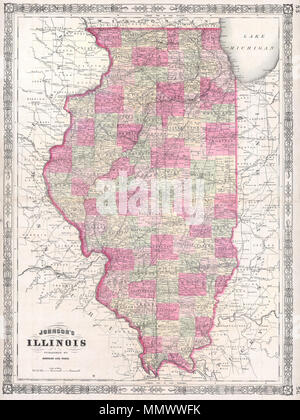 Map of Johnson in Illinois Stock Photo - Alamy