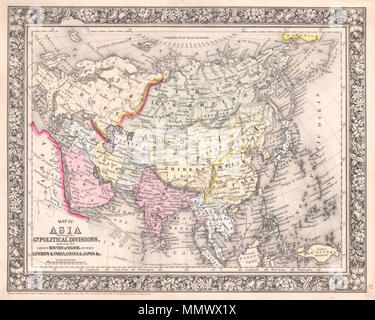 19th Century Map of Asia. Dated 1890 Stock Photo - Alamy