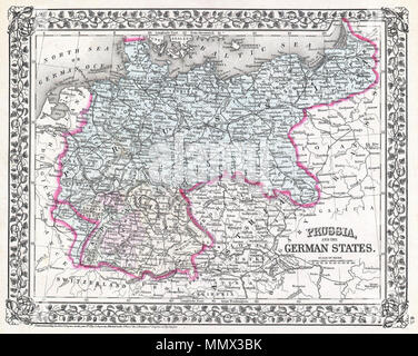 War map of Central Europe from Paris to Vienna , Franco-Prussian War ...