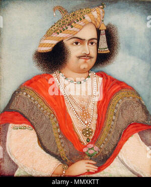 3 A Maratta wearing a red shawl. Alwar, ca 1820, san diego Stock Photo ...