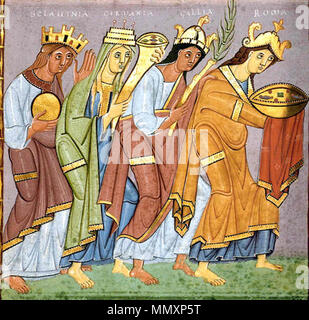 'The 4 Gift Bringers of Otto III' is a medieval artwork depicting the ...