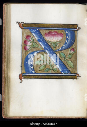 Ornate alphabet from a French illuminated manuscript 15th century ...