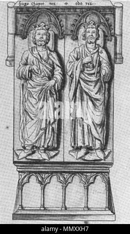 Gagnieres drawing of the tombs of Eudes and Hugues Capet at Saint-Denis ...
