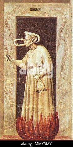 . Giotto: The Seven Vices - Envy (1306, Fresco, 120 x 55 cm, Cappella ...