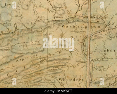 A Map Of The State Of Pennsylvania by Reading Howell, 1792 Stock Photo ...