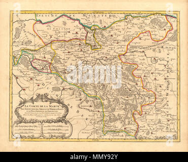 'Grafschaft Mark 1681' by Nicolas Sanson is a detailed historical map ...