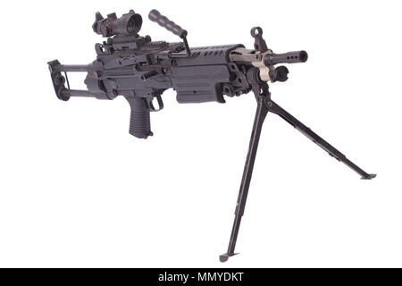 modern M249 us army machine gun isolated on white Stock Photo - Alamy