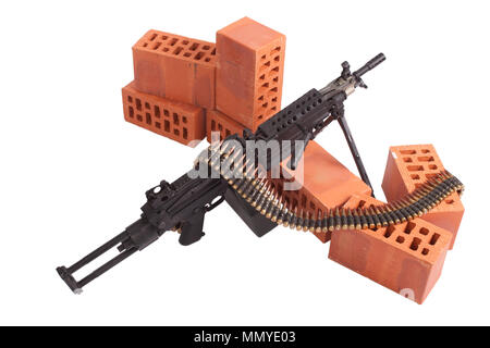 modern machine gun on position Stock Photo - Alamy