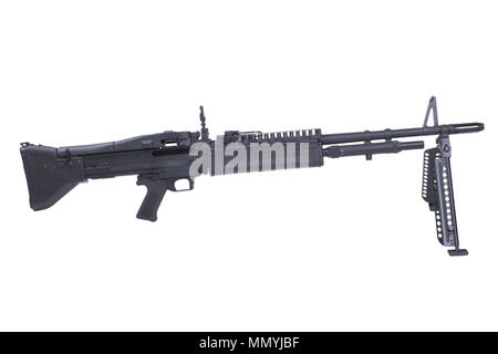 US ARMY M60 machine gun isolated on white background Stock Photo - Alamy