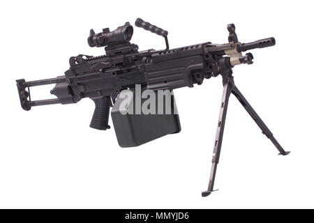 M249 machine gun isolated on white background Stock Photo - Alamy