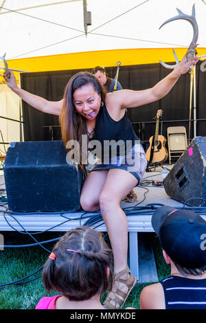 Inuit singer and storyteller Tiffany Ayalik of the duo Quantum Tangle ...