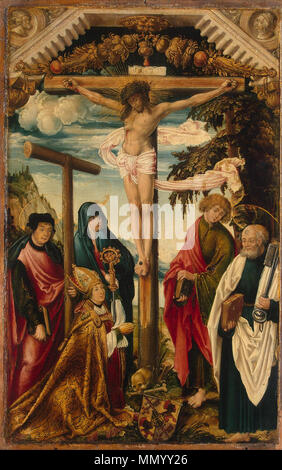 The Crucifixion with Saints and a Donor Stock Photo - Alamy
