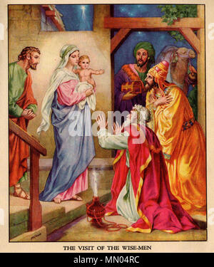Magi Visit Jesus Stock Photo - Alamy
