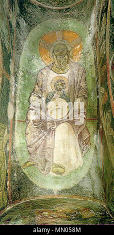 Holy Trinity Fresco from Saint Mary Koumbelidiki Church Stock Photo - Alamy