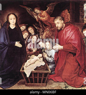 The Adoration of the Shepherds (detail). circa 1480. Hugo van der Goes ...