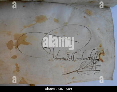 . Deutsch: Detail vom Adelsdiplom von Rudolf II. (römisch-deutscher ...