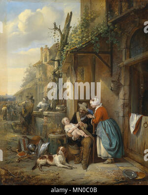 'Ball Rast der Landsknechte' (1847) by Adrien Joseph Verhoeven depicts ...