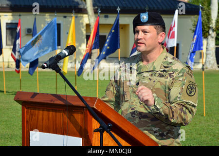 U. S. Army Lt. Col. Kane D. Morgan (left), Incoming Commander U.S. Army ...