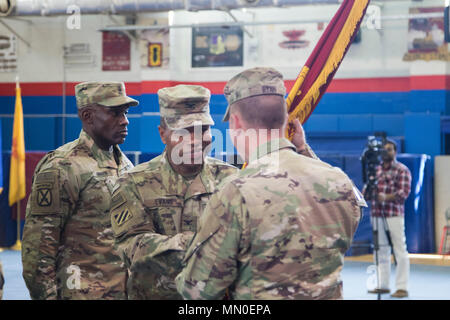 Col. Lillard Evans, outgoing commander of the 595th Transportation ...