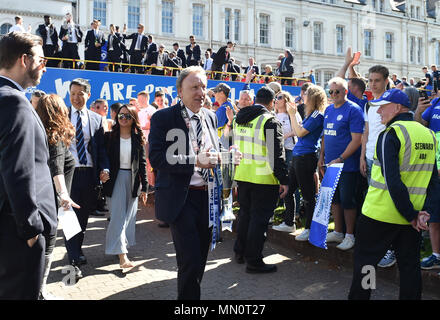 Cardiff City fans during the promotion parade at Cardiff Castle ...