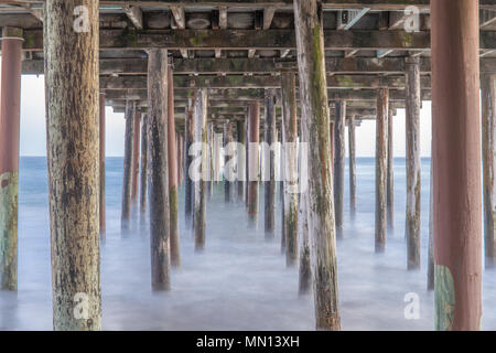 Landscape with view of Seacliff Beach wooden Pier and SS Palo Alto a ...