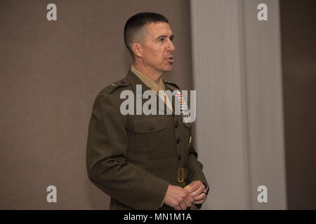 Brig. Gen. Benjamin Watson gives a speech as the guest of honor during ...