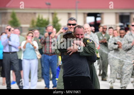 Col. Gentry Boswell, the commander of the 28th Bomb Wing (left), and ...