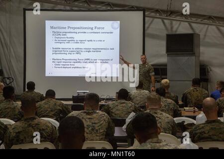 Marines learn about the doctrine of amphibious logistics before a ...