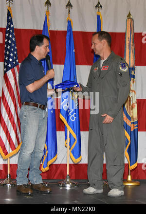 U.S. Air Force Col. Bart Van Roo, the 115th Fighter Wing commander, and ...