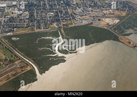 Aerial view of the Ravenswood Open Space Preserve at San Francisco ...