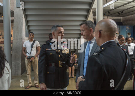 Lt. Gen. Michael Rocco speaks to family and friends of Lt. Col. John ...