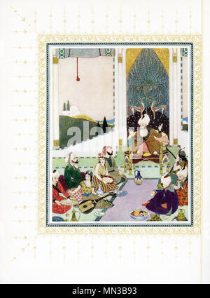 This early 1900s illustration shows Aladdin and the Efrite. The tale is ...