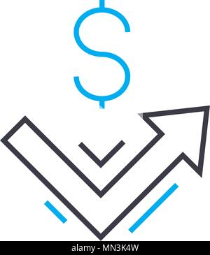Investor money rise icon. Outline investor money rise vector icon for ...