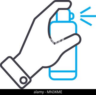 Spray antiperspirant linear icon. Thin line illustration. Deodorant ...