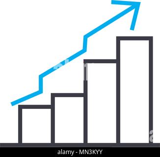 uptrend line icon, outline symbol, vector illustration, concept sign ...