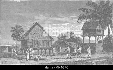 Rice storehouses in Madagascar Stock Photo - Alamy