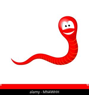 Earthworm crawling cartoon worm design flat vector illustration ...