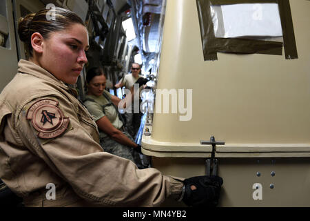 Senior Airman Maranda Trujillo, 21st Airlift Squadron loadmaster from ...