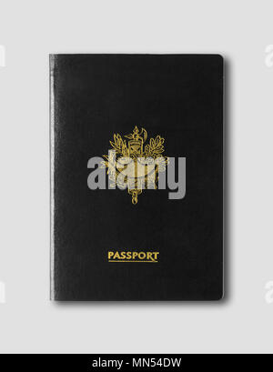 Generic black passport isolated on white background Stock Photo - Alamy