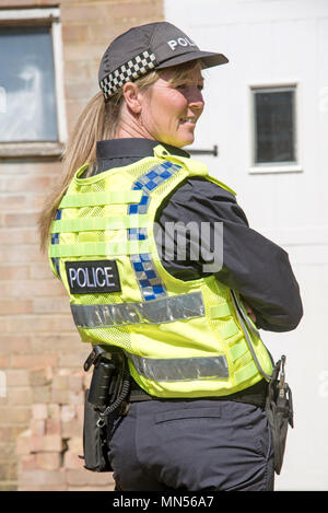 Middle age policeman wearing police uniform and bulletproof vest over ...