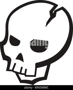 Hand drawn sketch human skull. Black graphic art isolated on white ...