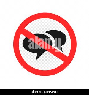 Prohibited Sign For Keep Silent. Vector symbol for public places Stock ...