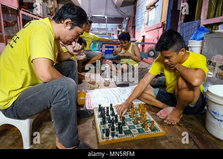 Inmates in their crowded cell block in the Manila City Jail in Manila ...